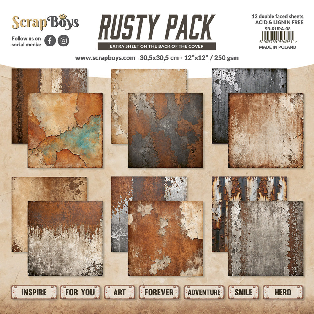 12X12 Paper Pad, Rusty Pack – Scrapendipity Online