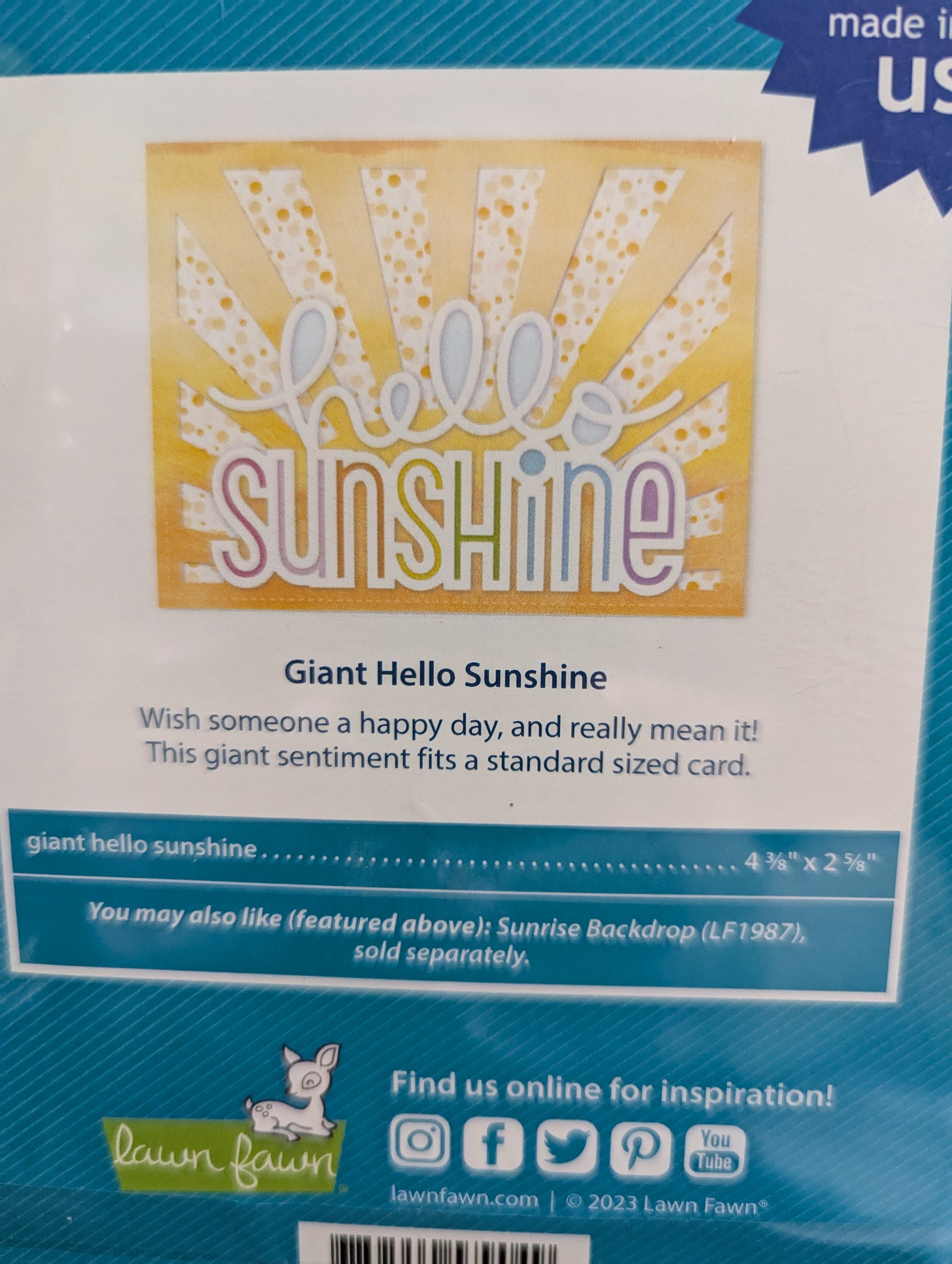 Lawn Fawn die Giant Hello Sunshine – Scrapendipity Online